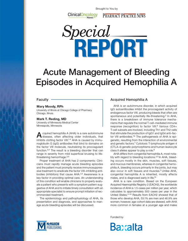 Acute Management of Bleeding Episodes in Acquired Hemophilia A